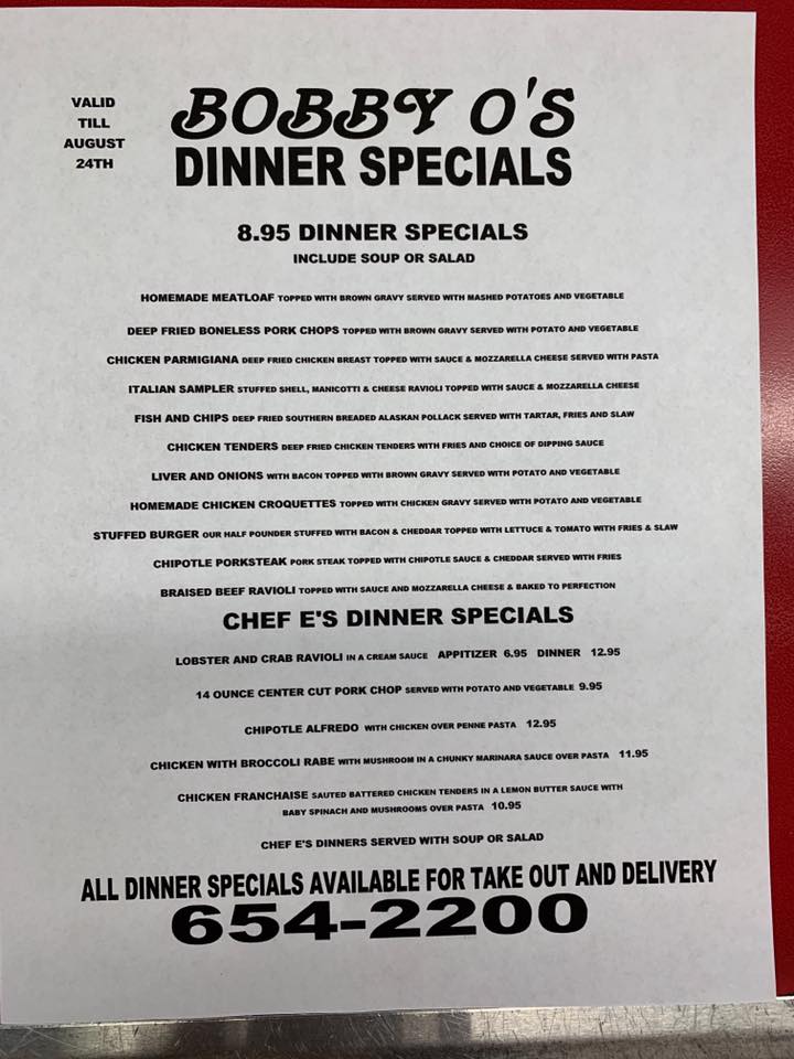 Specials « Bobby O's Family Restaurant