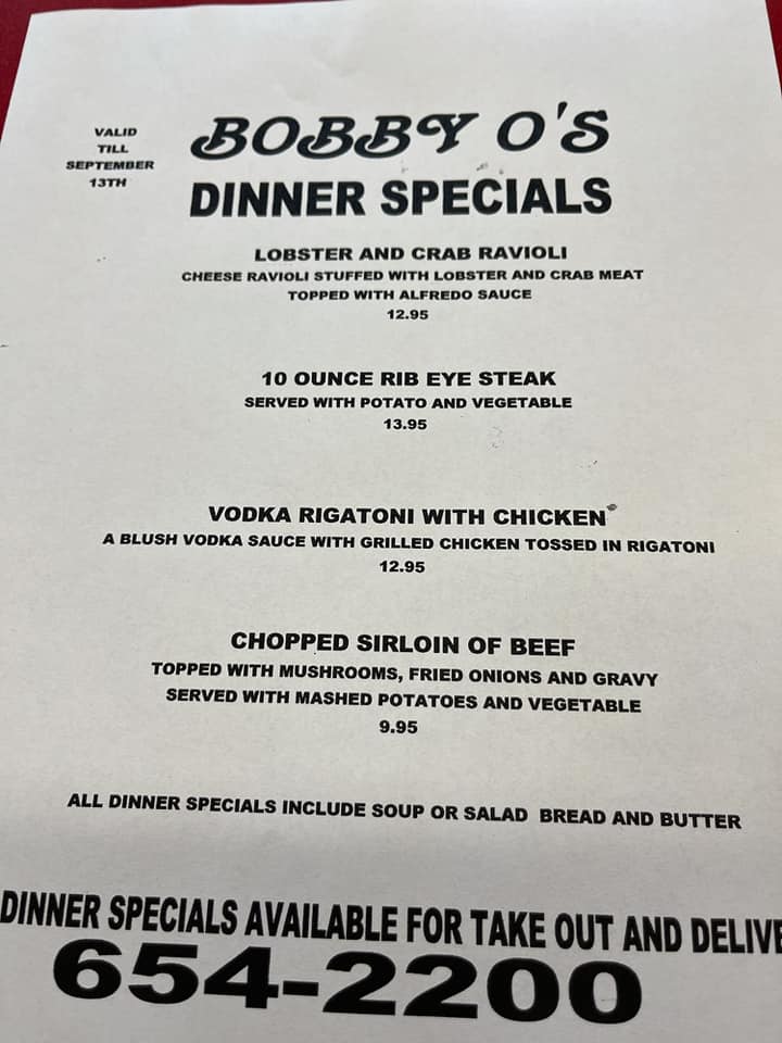 Specials « Bobby O's Family Restaurant